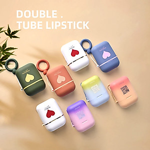 LAMUSELAND 2Pcs/set Matte Velvet Earphone Lipstick with 2Pcs/set Glitter Shimmer Eyeshadow Sticks