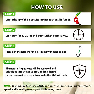 Mosquito Repellent Outdoor Patio 120 PCS, Citronella Oil Mosquito Incense Sticks Indoor Home Pet Family Safe, Natural Plant-Based Bug Insect Barrier for Yard Garden Lawn Camping Fishing