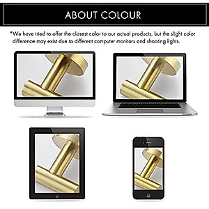 KES Bath Towel Hook Robe Hook for Bathroom Kitchen Wall Mount SUS 304 Stainless Steel Brushed Gold 2 Pack, A2164-BZ-P2