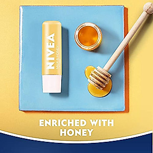 NIVEA A Kiss of Milk & Honey Natural Defense & Soothing Lip Care 0.17 oz (Pack of 4)