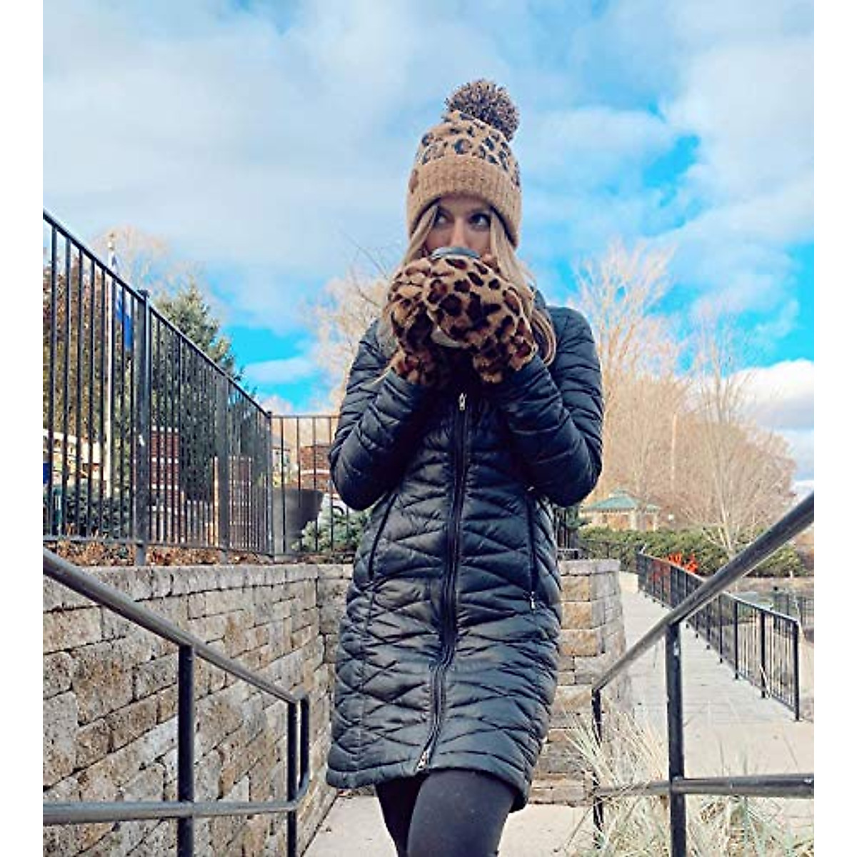 Funky Junque Faux Fur Mitten Convertible Fingerless Gloves: IVORY