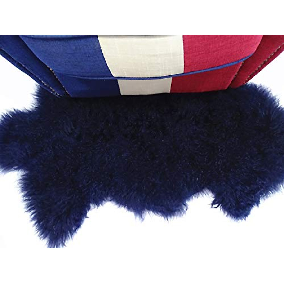 Deluxe Home Decorative Curly Fur Soft Plush 100% Real Genuine Mongolian (Tibetan) Lamb Wool Rug Carpet (Blue)