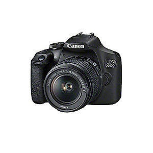 EOS 2000D DSLR Camera and EF-S 18-55 mm f/3.5-5.6 is II Lens, Black (Renewed)