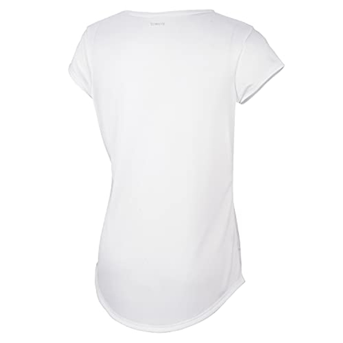 adidas Girls' Big Short Sleeve Scoop Neck Tee T-Shirt, White BOS Foil Rainbow, Large