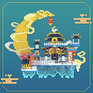 Micro Mini Building Blocks Moon Palace 3D Model Kit (4898pcs) Myth Architecture Toys Gifts for Kid and Adult