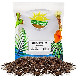 African Violet Potting Soil Mix (2 Quarts), Custom Hand Blended Soil Additive for Indoor Plants