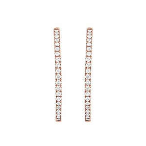 Beyond Brilliance Prong Set 1/4 Carat Round Cut Natural Diamond Hoop Earrings for (I-J, I3) in Sterling Silver Fine Jewelry for Women Diamond Jewelry, Gift Box Included