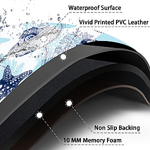 Tritard Coastal Kitchen Mats Rugs Sets of 2 Foam Cushioned Anti Fatigue Beach Themed Kitchen Mats for Floor Waterproof Non Slip Kitchen Rug Runner for Sink Laundry, 17.3" x 28"+17.3" x 47"