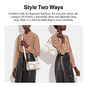 COACH Polished Pebble Leather Tabby Shoulder Bag 26, Chalk, One Size