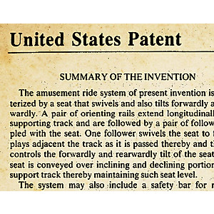 Vintage Omnimover (Haunted Mansion & Spaceship Earth) Patent Art POSTER! (up to 24" x 36") - Disneyland - Disney - Epcot - Theme Parks