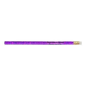 Pencil Guy Promotional Personalized Imprinted Glitz Round Pencils- 500 per box Purple