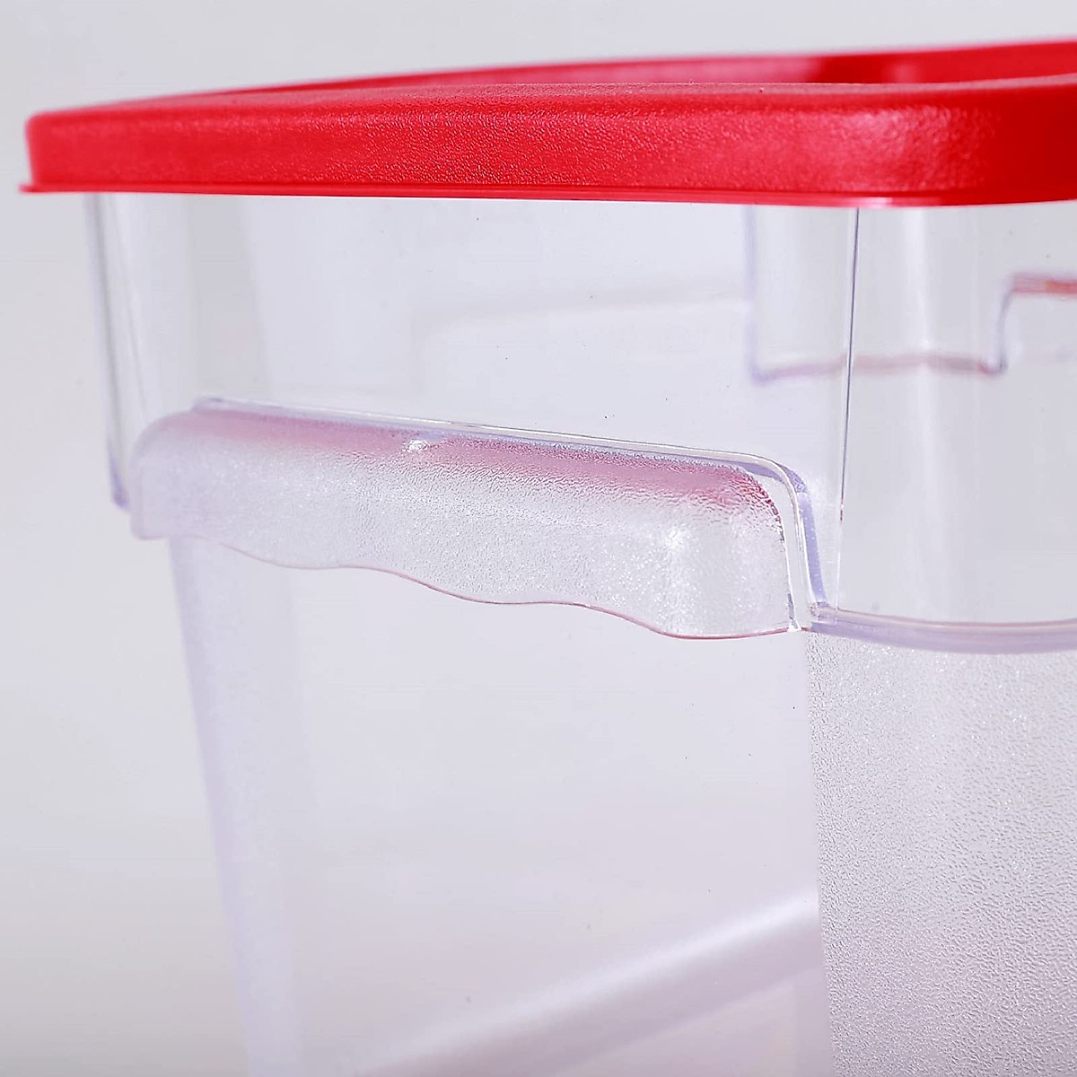 Hakka 6 Qt Commercial Grade Square Food Storage Containers With Lids,Polycarbonate,Clear - Case of 5