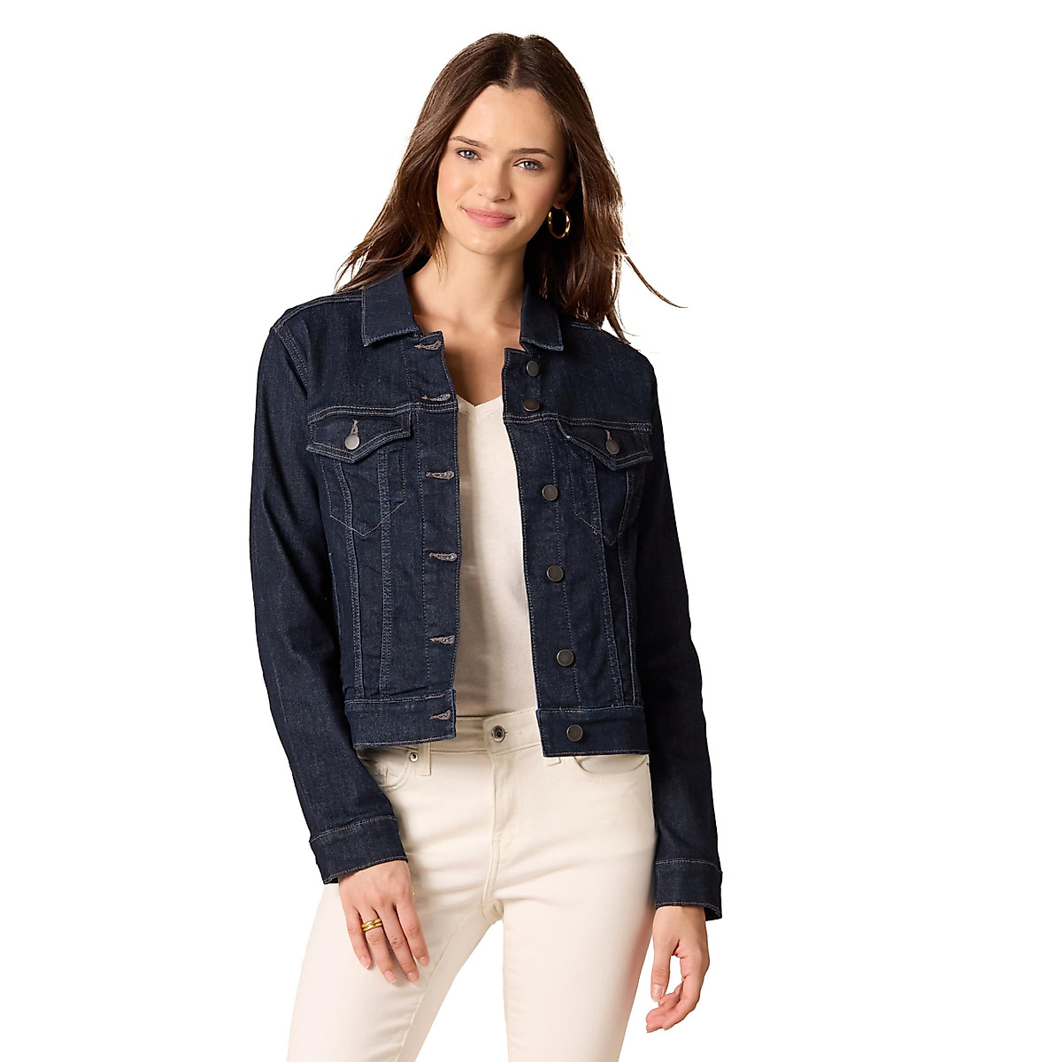 Amazon Essentials Women's Jean Jacket (Available in Plus Size), Rinse Wash, X-Large