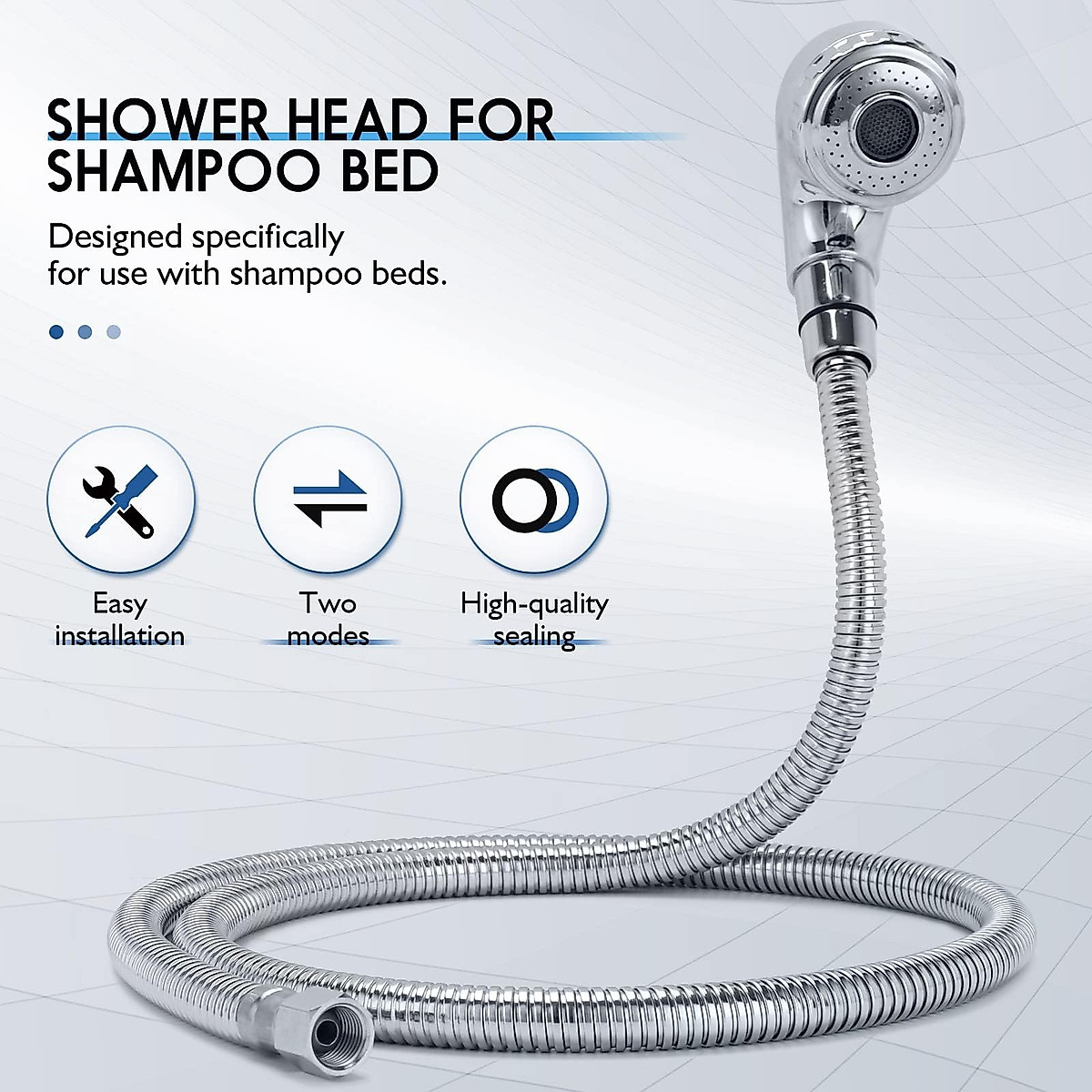 LukLoy Shampoo Bowl Sprayer Hose Replacement, 1/4" Nut Professional Salon Sink Stainless Steel Hose for Sink Shampoo Bed