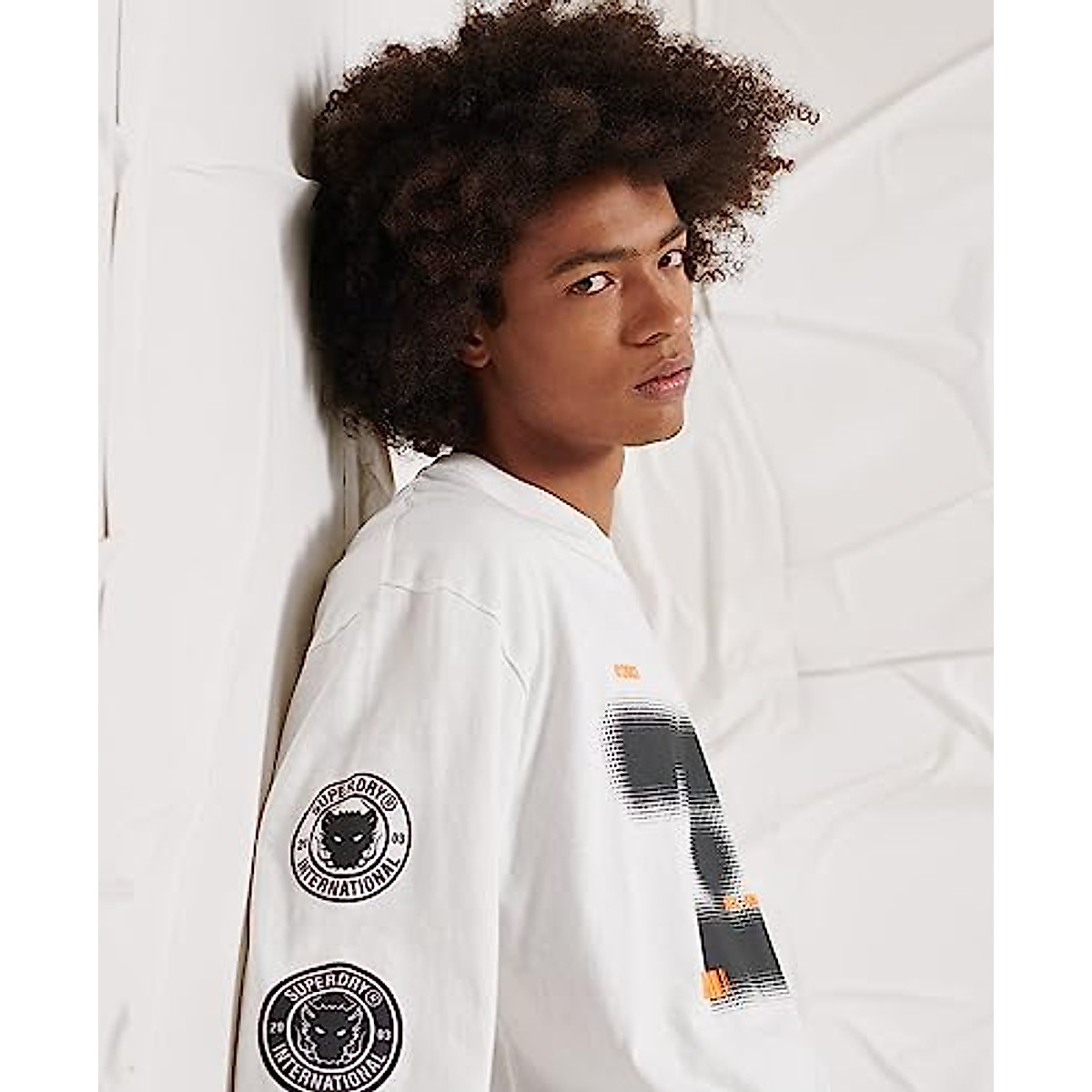 Superdry Mens Unisex Opposition 2.0 Top, Oversized Fit, Unisex New Chalk Size S/M