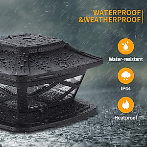 TWINSLUXES Solar Post Lights Outdoor 2 Modes Waterproof LED Solar Post Cap Lights for 3.5x3.5 4x4 5x5 and 6x6 Wooden&Vinyl Post,Fence Post Solar Lights for Garden/Patio/Porch Solar Powered(8 Pack)