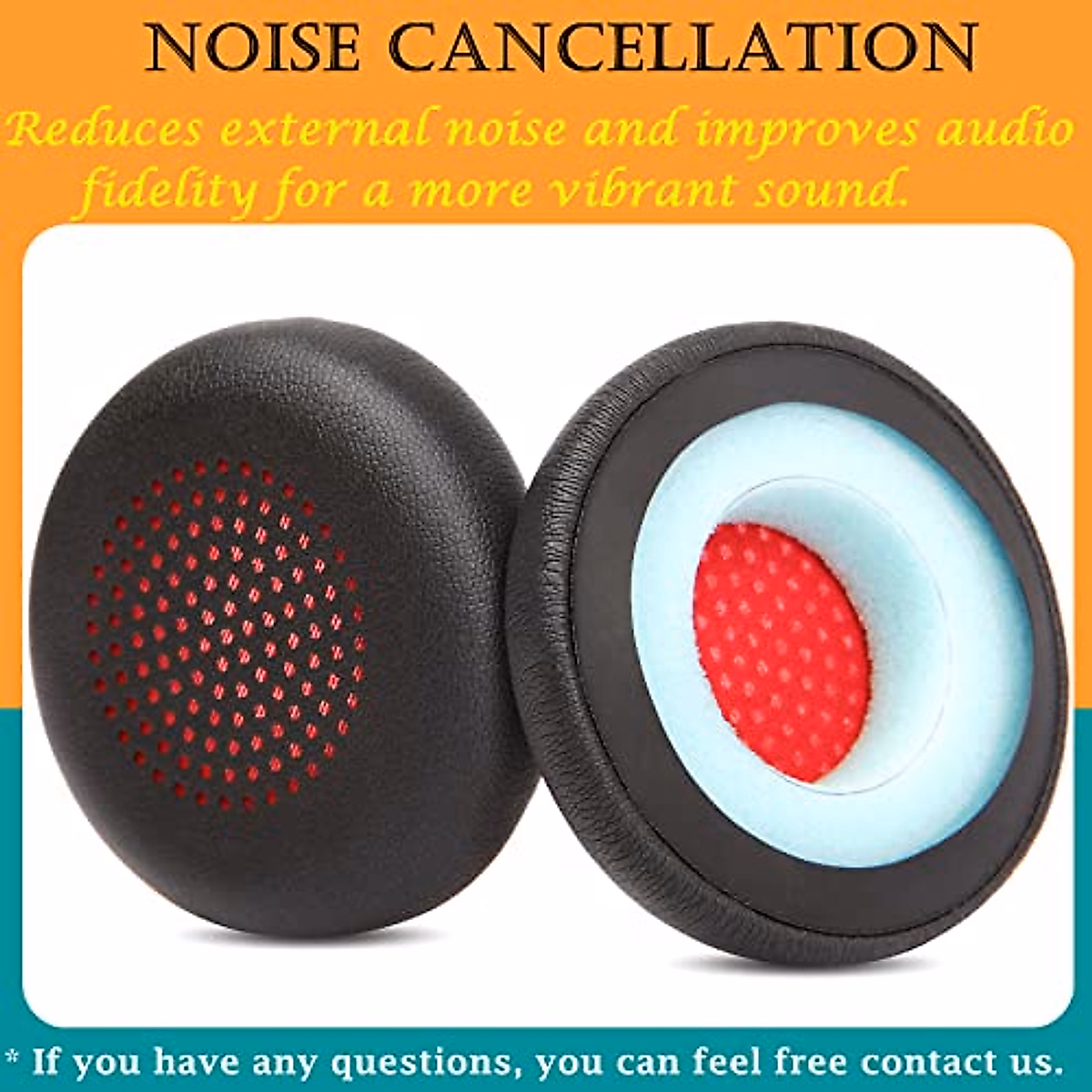 TaiZiChangQin Voyager Focus UC Upgrade Ear Pads Ear Cushions Replacement Compatible with Poly Voyager Focus UC / Voyager Focus 2 UC USB-A Headphone ( Protein Leather Earpads )