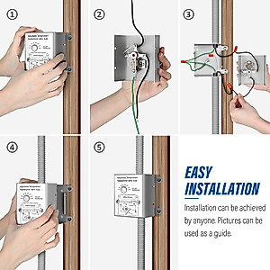 Simple Deluxe 12 Inch Shutter Exhaust Fan,Window Fans with Adjustable Thermostat and Power Cord Kit, Providing Superior Ventilation for Windows, Attics, Kitchens, Greenhouses and Garages