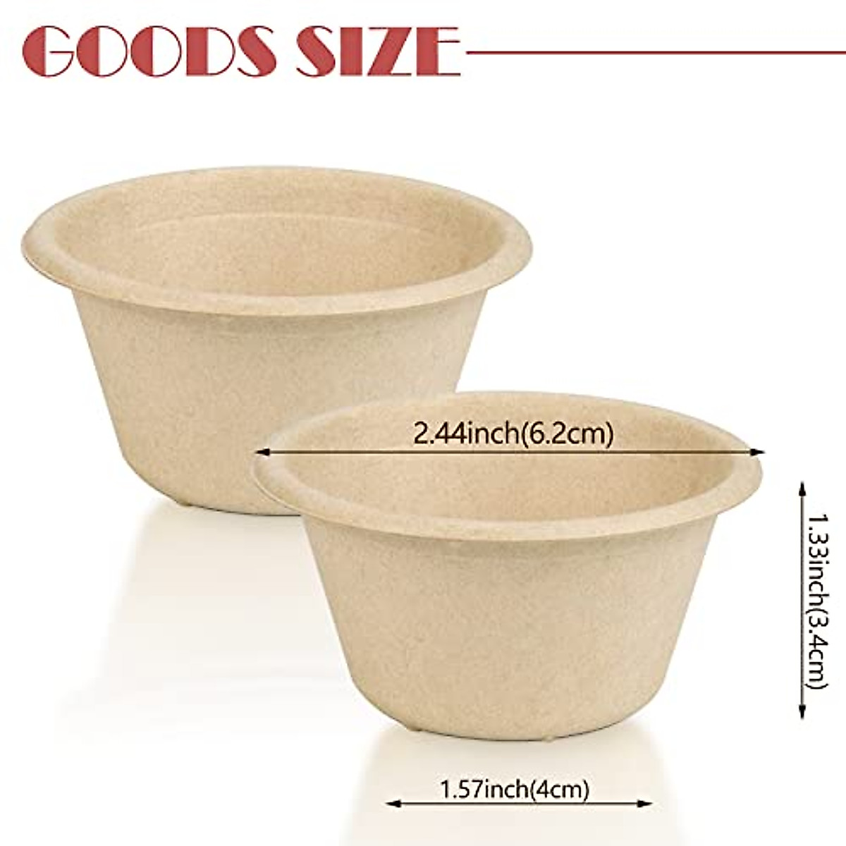 Cmkura 200 Pack 2oz Disposable Souffle Cups, Bagasse Fiber Souffle Cups Portion Cups Sample Cups Tasting Cups Condiment Cups for Salad Dressing Sauce Souffle and Salsa
