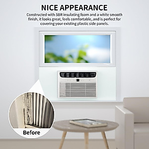 Window Air Conditioner,Side Insulated Foam Panel SBR001WHITE, Summer/Winter Heat and Draft Insulating,Two-Piece Panels Window Seal SBR (WHITE)