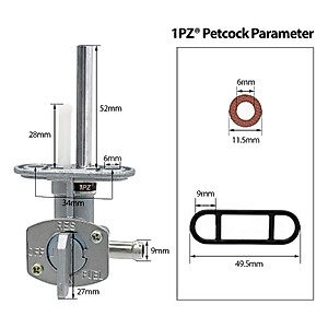 1PZ SL1-P01 Fuel Gas Tank Petcock Valve Replacement for Yamaha YFS200 YFM250 YFM350 YFM400 YFM600 YFZ350 YFZ450 Suzuki DRZ400 FZR600 LT80 LTZ250 LTZ400 Raptor 660 Wolverine Banshee 350 Grizzly Blaster