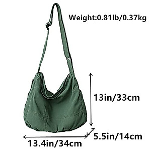 TUPIRIYN Women's Canvas Crossbody Bag Casual Shoulder Bag Solid Color Hobo Bag Large Shopping Bag Messenger Bag Unisex (Black)