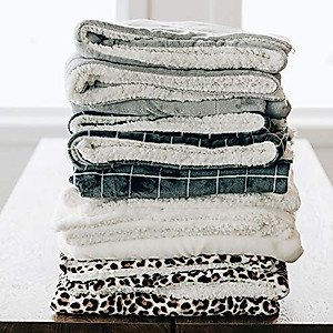 GRACED SOFT LUXURIES Throw Blanket Sherpa Fleece Minky Microfiber Reversible Soft Throw (Ivory, XL Throw 60" x 80")