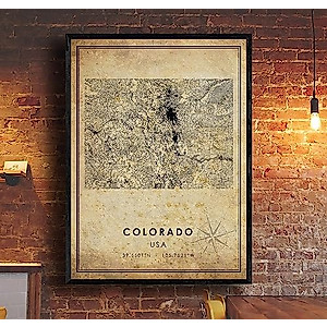 Colorado Map Print Colorado Map USA Map Art Colorado City Road Map Poster Vintage Gift Map