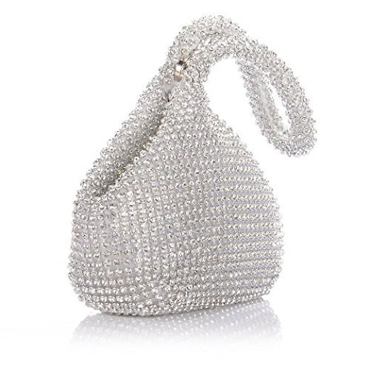 Politesse & Romance Triangle Luxury Full Rhinestones Fashion Evening Clutch Bag Party Prom Wedding Purse-Best Gife for Women, Silver