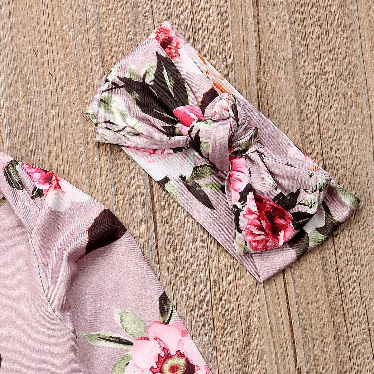 Mubineo Infant Newborn Baby Floral Sleeping Bag Swaddle Blanket with Headband Outfits (Grey, 0-6 Months)