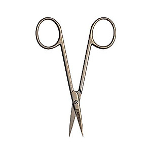 SINGER 4 Inch Forged Embroidery Scissors with Curved Tip for Sewing, Cross-Stiching, Crafts, & More (Titanium Coated, 1-Pack)