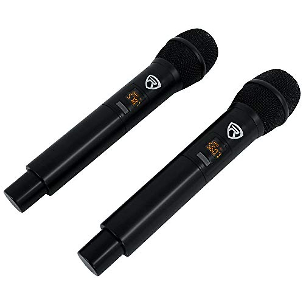 Rockville RKI65BT Dual UHF Wireless Microphones+Bluetooth Karaoke Mic Interface, Black