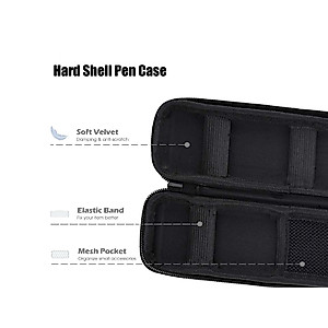 NUENSS-ROR Black Pencil Case EVA Hard Shell Pen Case Holder for Executive Fountain and Stylus Touch Pen pencil USB Cables and Electronic Cigarette