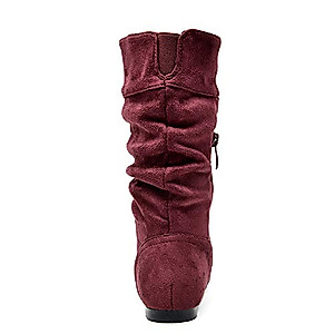 DREAM PAIRS Little Kid BLVD-K Burgundy Girl's Knee High Boots Size 3 M US Little Kid