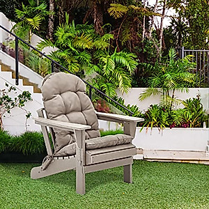 KISUN Adirondack/Rocking Chair Cushion, Waterproof, Weather-Resistant, Terrace, Doorway, Leisure Relaxation (Brown)
