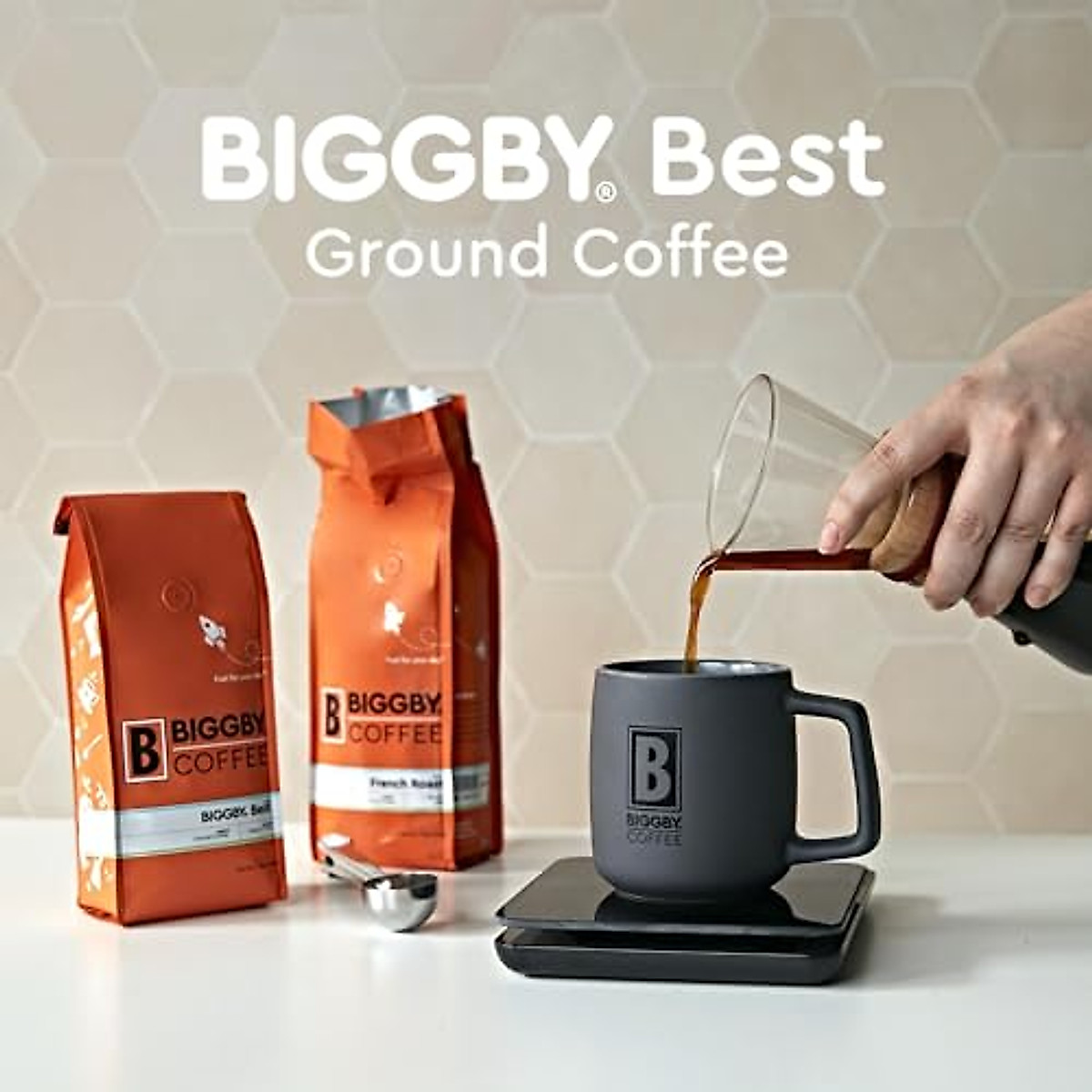 BIGGBY® COFFEE Whole Roasted Coffee Beans | Medium Roast BIGGBY® BEST Flavor, 2.5lb/40oz Bag | Farm-Direct Tanzanian Peaberry, Nicaraguan and Mexican Coffee Beans Boxed in USA