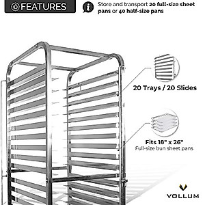 Front-Load Knock Down Bakery Rack All Stainless Steel, for Full Size Sheet Pans (1, For 20 trays)