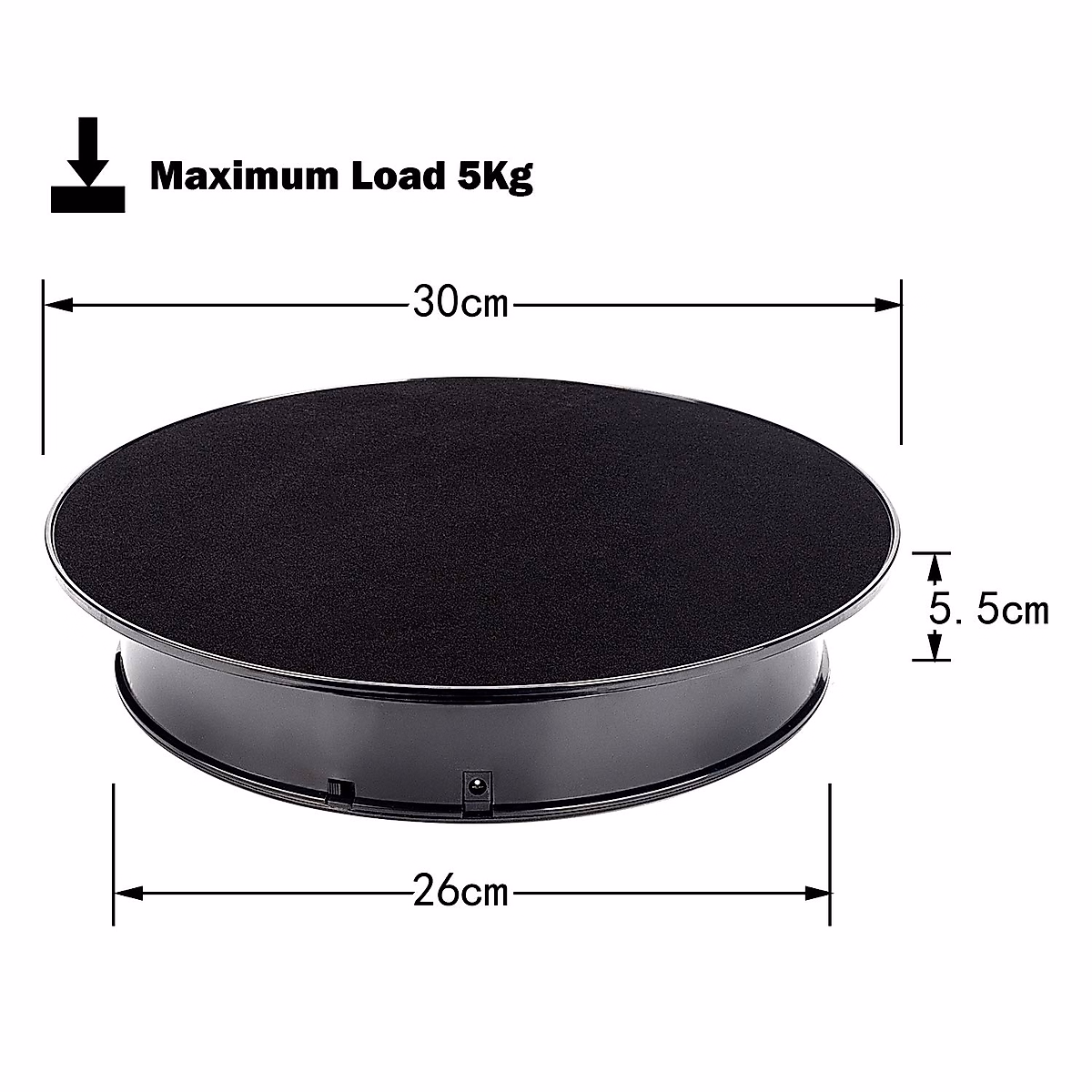 Leadleds 12 Inches Black Color Rotating Display Stand for Jewelry Portrait Model Photography Bracelet Shoe Exhibition Cake Stand