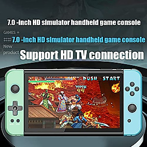LIMKOO X70 Handheld Game Consoles, 128-Bit 7-Inch Large-Screen HD Double Pocket Game Console Built-in 19 Emulators Support Memory Expansion and Game Save(Color:Black)