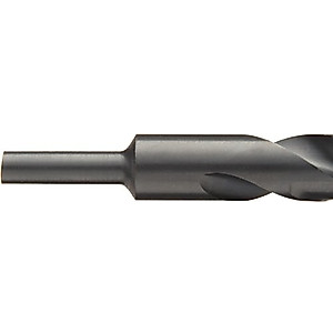 Chicago Latrobe 239 Series High-Speed Steel Reduced-Shank Drill Bit Set with Plastic Case, Black Oxide Coated, Round Shank, 118 Degree Conventional Point, 5-piece, 1/4" - 1/2" x 1/16"