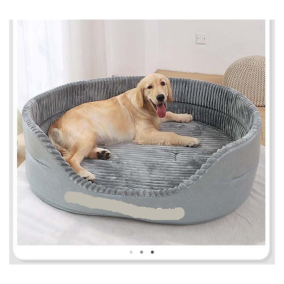 ITOMEN Pet Bed Autumn Winter Dog Bed Removable Kennel Pet Large Sofa Plus Thick Deep Sleep Cushion Puppy Mat Dog Comfort (Color : Gray, Size : 80x65x23cm(30kg))