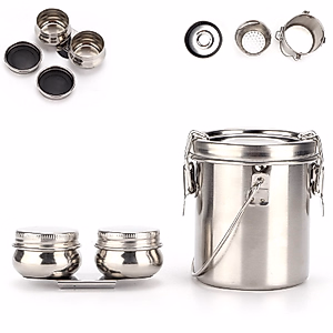 Paint Brush Washer, Stainless Steel Paint Brush Cleaner with Double Dipper Container Cup Paint Brush Holder Paint Brush Cleaner Rinse Cup