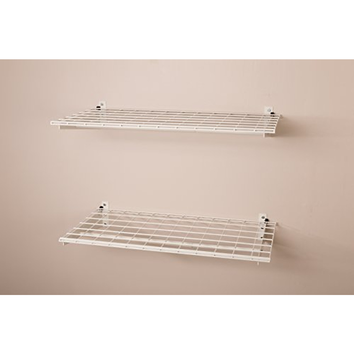 Hyloft 777 36-Inch X 18-Inch Adjustable Steel Wall Shelf, Storage Rack for Garage with Hanging Rod, White, 2-Pack