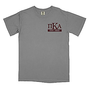 Pi Kappa Alpha Pike Fraternity Flag Comfort Colors T-Shirt (Large, Grey)