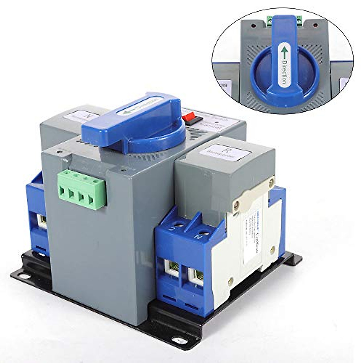 110V Dual Power Automatic Transfer Switch Dual Power Generator Changeover Switch 50HZ/60HZ (2P 63A Blue)