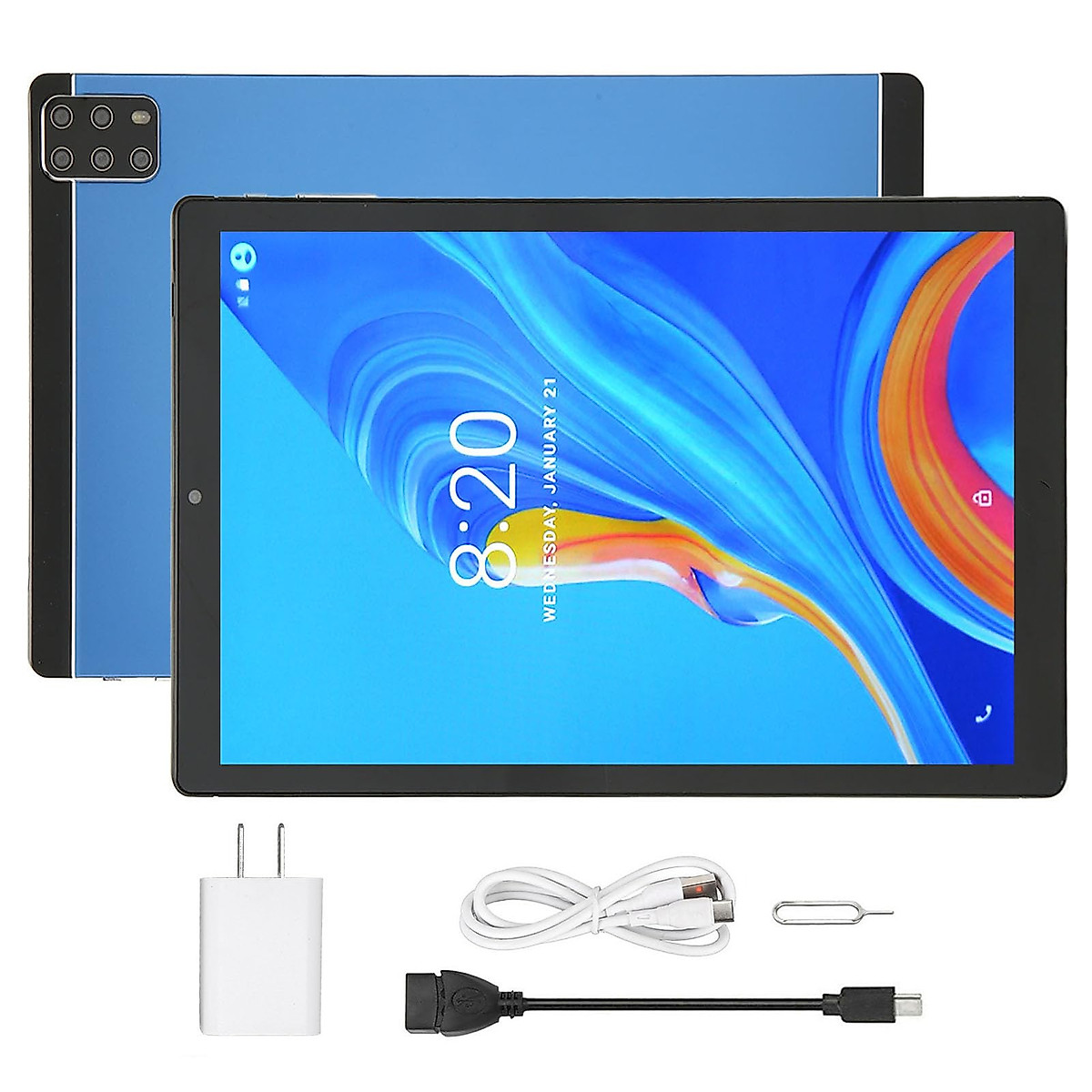 FOLOSAFENAR Tablet Computer, 10.1 Inch Tablet 5G WiFi Front 2MP Rear 5MP 1960x1080 100-240V 6GB 128GB for Android 12.0 for Photograph (US Plug)