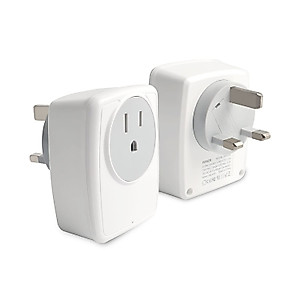 US to UK Ireland Travel Plug Adapter(2 Pack) SHD 5 in 1 Type G Plug Adapter 1USB C,3USB Ports and 1 American Outlets for USA to England Kenya Dubai Irish Scotland