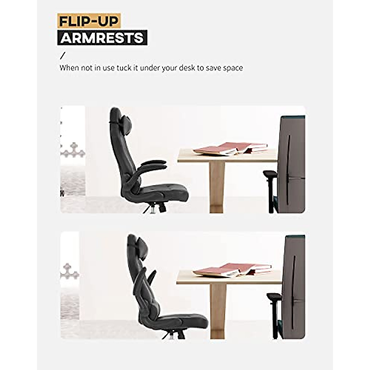 PC Gaming Chair Ergonomic Office Chair Computer Desk Chair with Armrests Headrest and Lumbar Support High Back PU Leather Executive Racing Chair for Home (Grey)