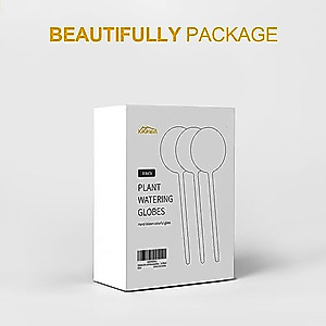 KiKiHeim 3Pcs Plant Watering Globes, Rainbow Self Watering Globes, Hand Blown Self Watering Planter Insert Spikes Plant Accessories, Glass Water Bulbs for Plants