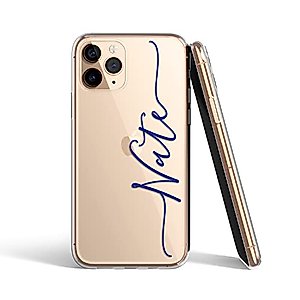 Case Charming Clear Case Personalized Name for iPhone 14 Pro Max 13 mini 12 11 XS XR X 10S 10R 10 8 Plus 7 SE Custom Handwriting Style Slim Flexible Soft Tpu Cover